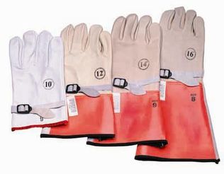 Cementex Class 2 High Voltage Leather Protector Gloves, 12-16" — Glove ...